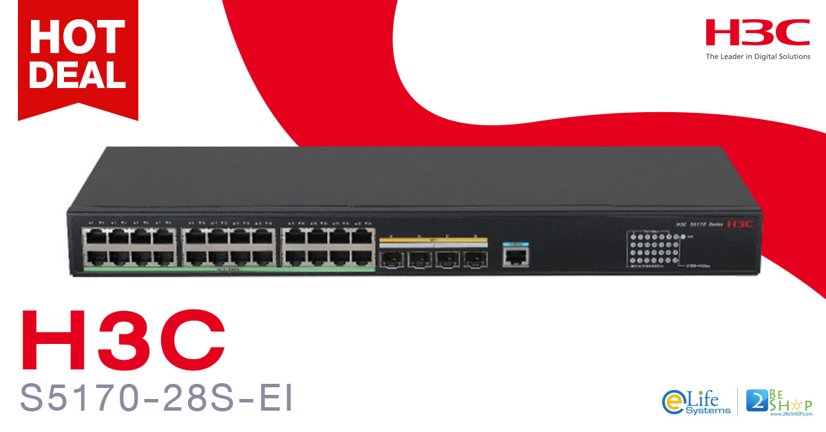 ช้อป [LS-5170-28S-EI-GL] H3C S5170-28S-EI ราคาถูก ซื้อออนไลน์ที่นี่ ส่งฟรี